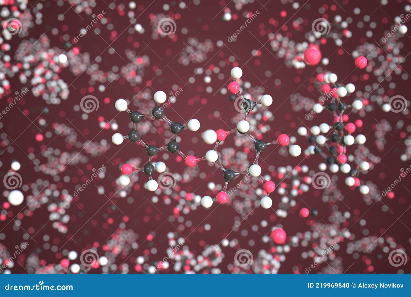 Molecule of Salicin, Conceptual Molecular Model. Scientific 3d ...