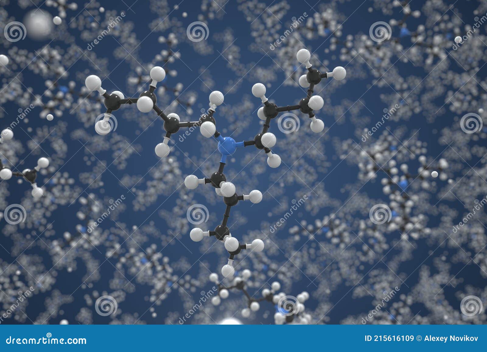 Molecule of Tributylamine, Ball-and-stick Molecular Model. Scientific ...