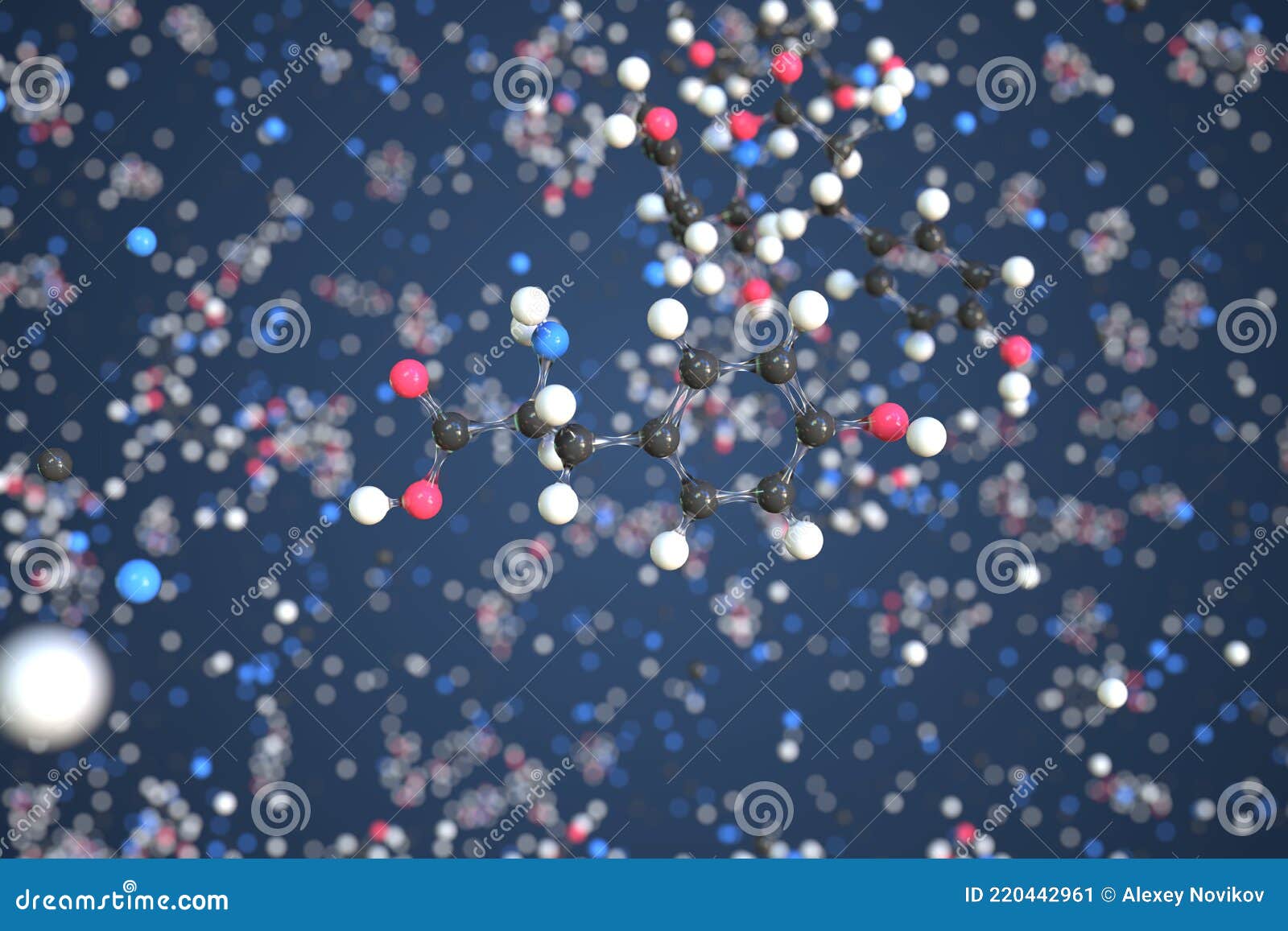 Molecule of Tyrosine, Conceptual Molecular Model. Scientific 3d ...