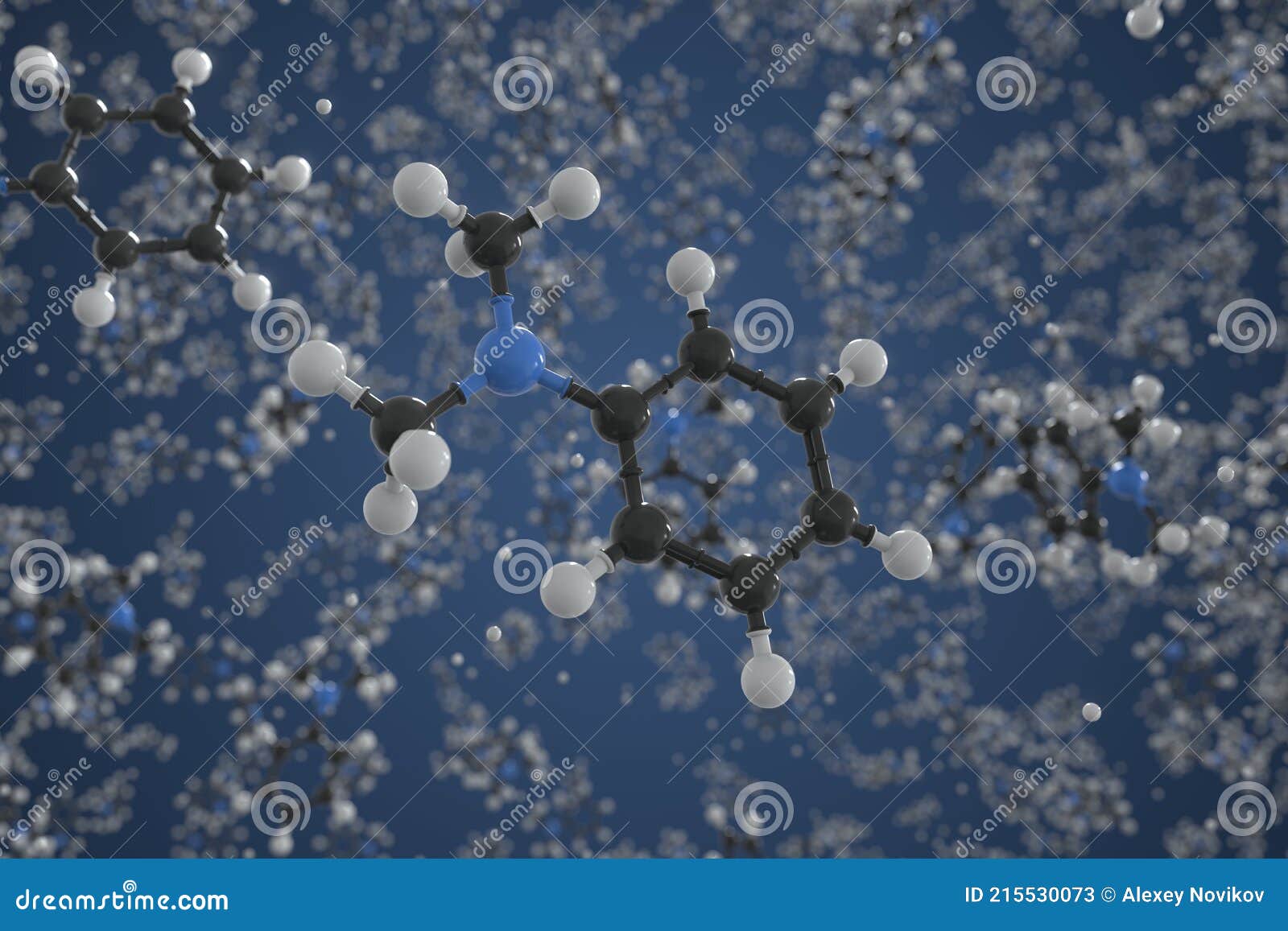 N,n-dimethylaniline Molecule Made with Balls, Scientific Molecular ...