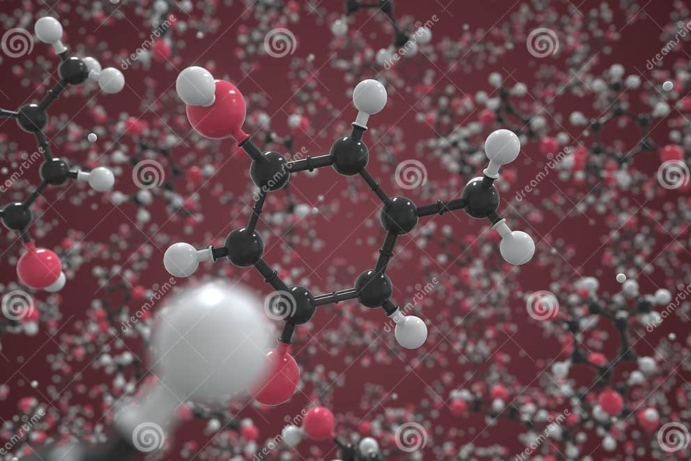 Orcinol Molecule Made with Balls, Scientific Molecular Model. Chemical ...