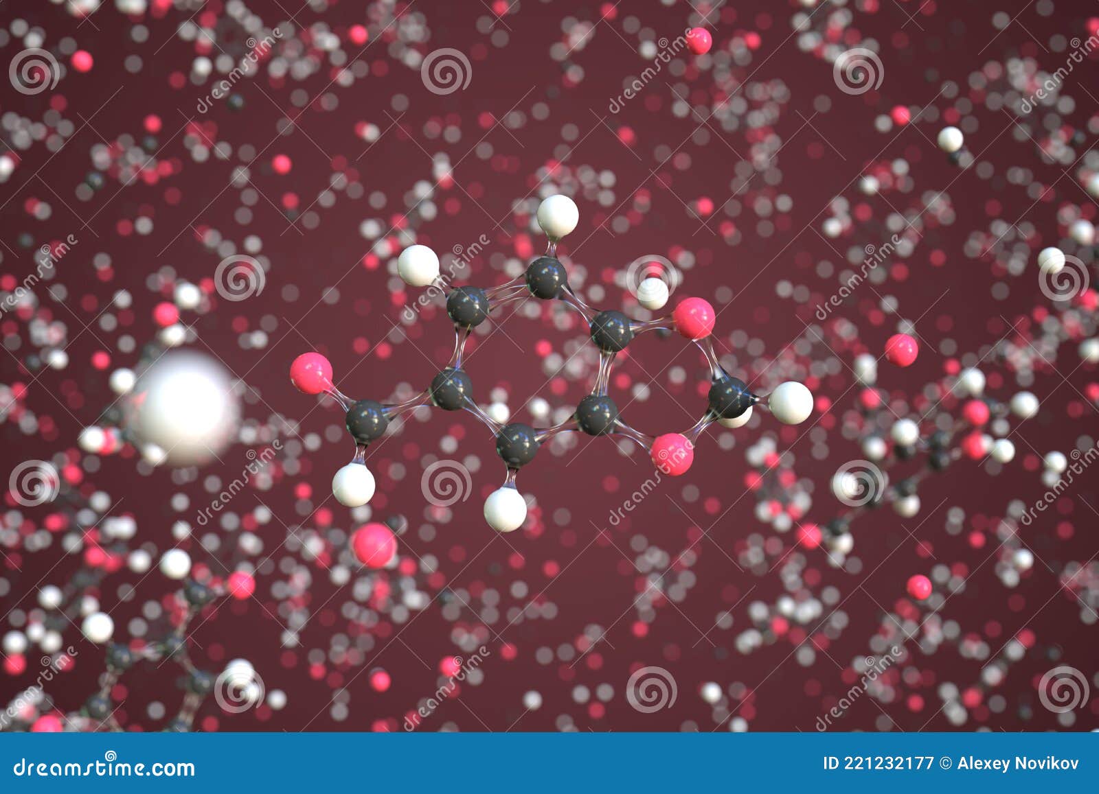 Molecule of Piperonal, Conceptual Molecular Model. Scientific 3d ...