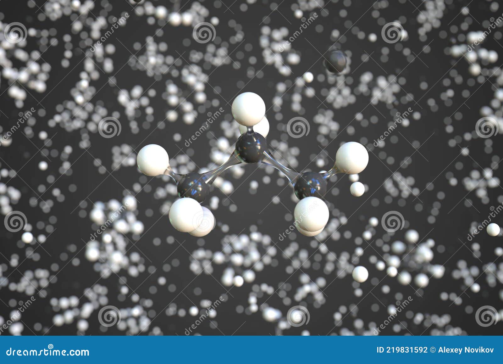 Propane Molecule Made with Balls, Scientific Molecular Model. Chemical ...