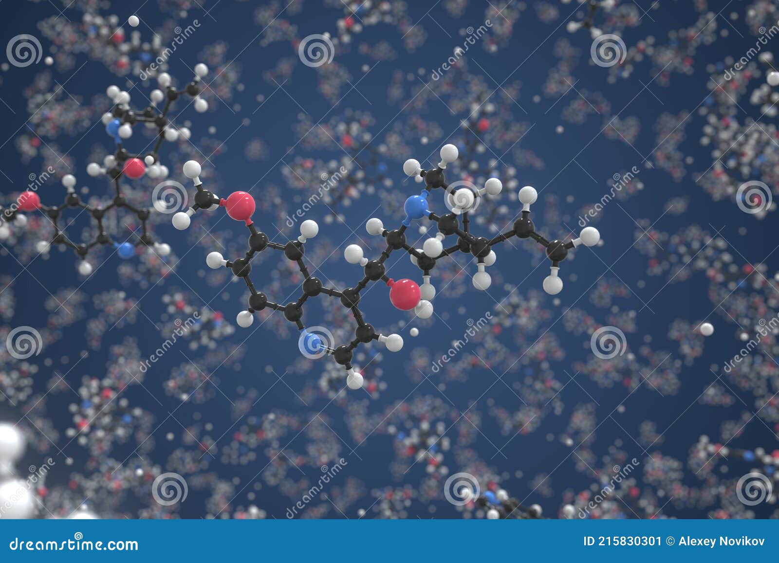Quinine Molecule Made with Balls, Scientific Molecular Model. Chemical ...