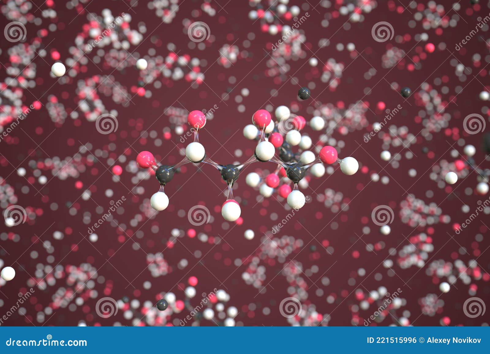 Ribose Molecule, Scientific Molecular Model, 3d Rendering Stock ...
