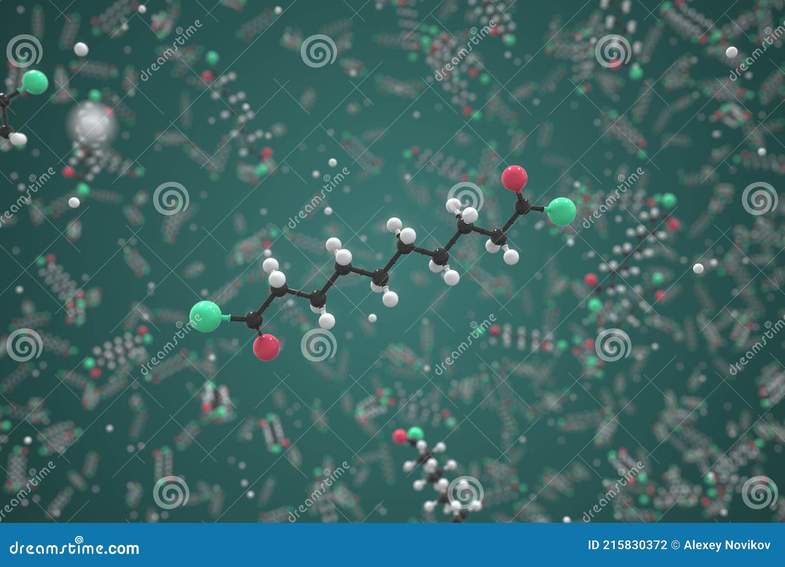 Sebacoyl Chloride Molecule Made with Balls, Conceptual Molecular Model ...