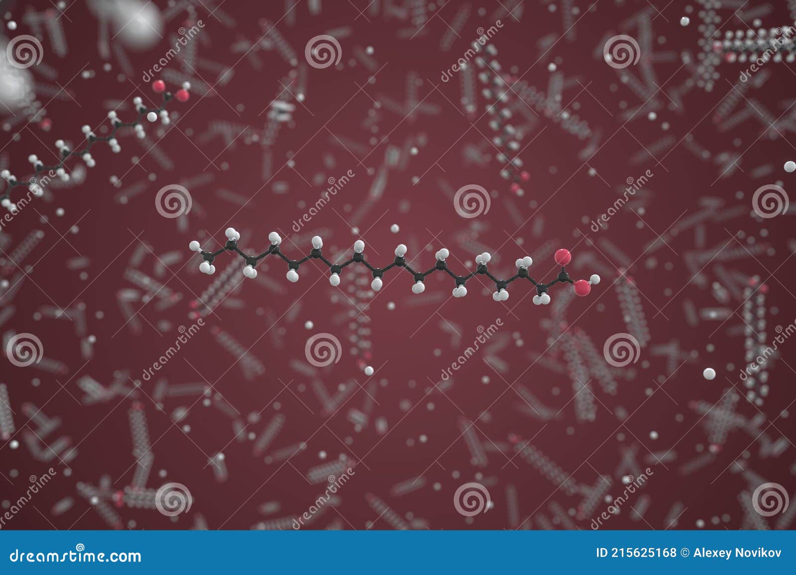 Stearic Acid, Octadecanoic, Saturated Fatty Acid Molecule. Structural ...