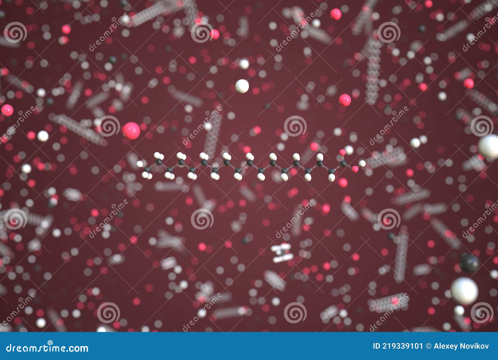 Stearic Acid Molecule Made with Balls, Conceptual Molecular Model ...