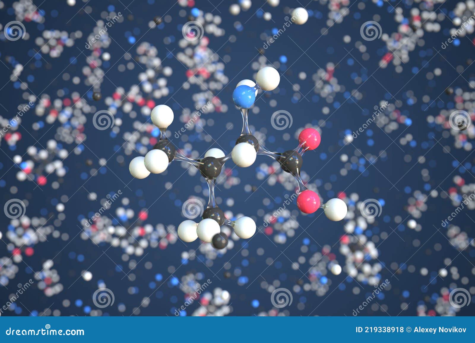 Valine Molecule, Conceptual Molecular Model. Chemical 3d Rendering ...