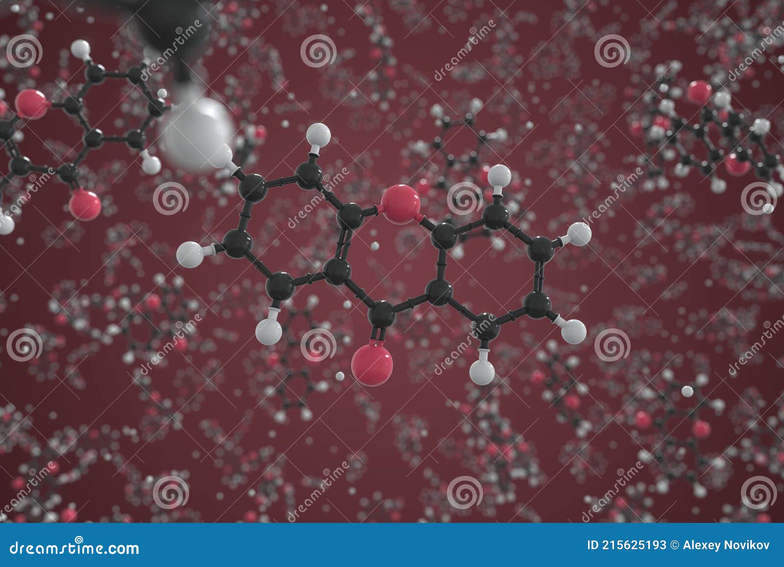 Xanthone Molecule Made with Balls, Scientific Molecular Model. Chemical ...