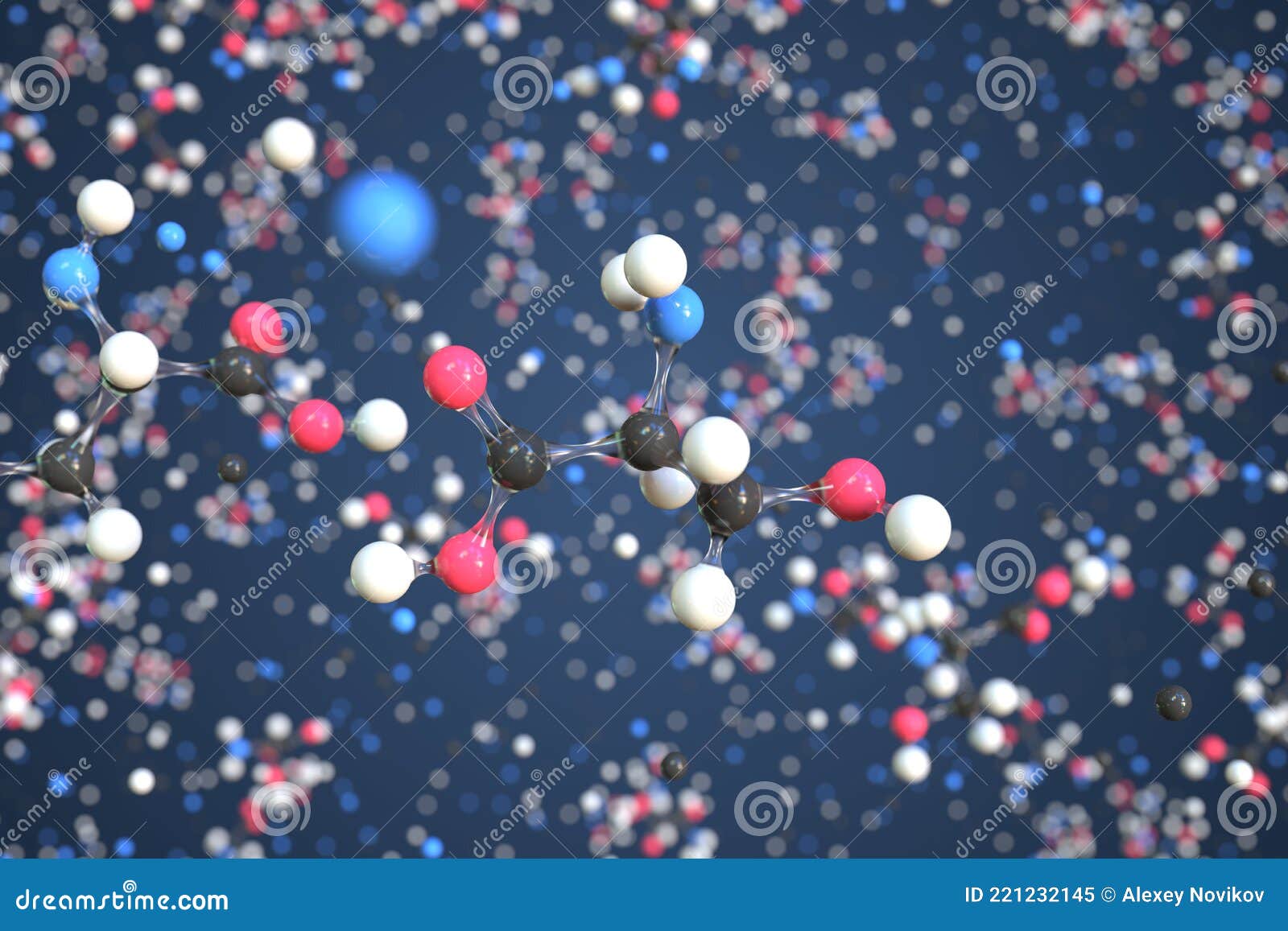 Molecule of Serine, Conceptual Molecular Model. Scientific 3d Rendering ...
