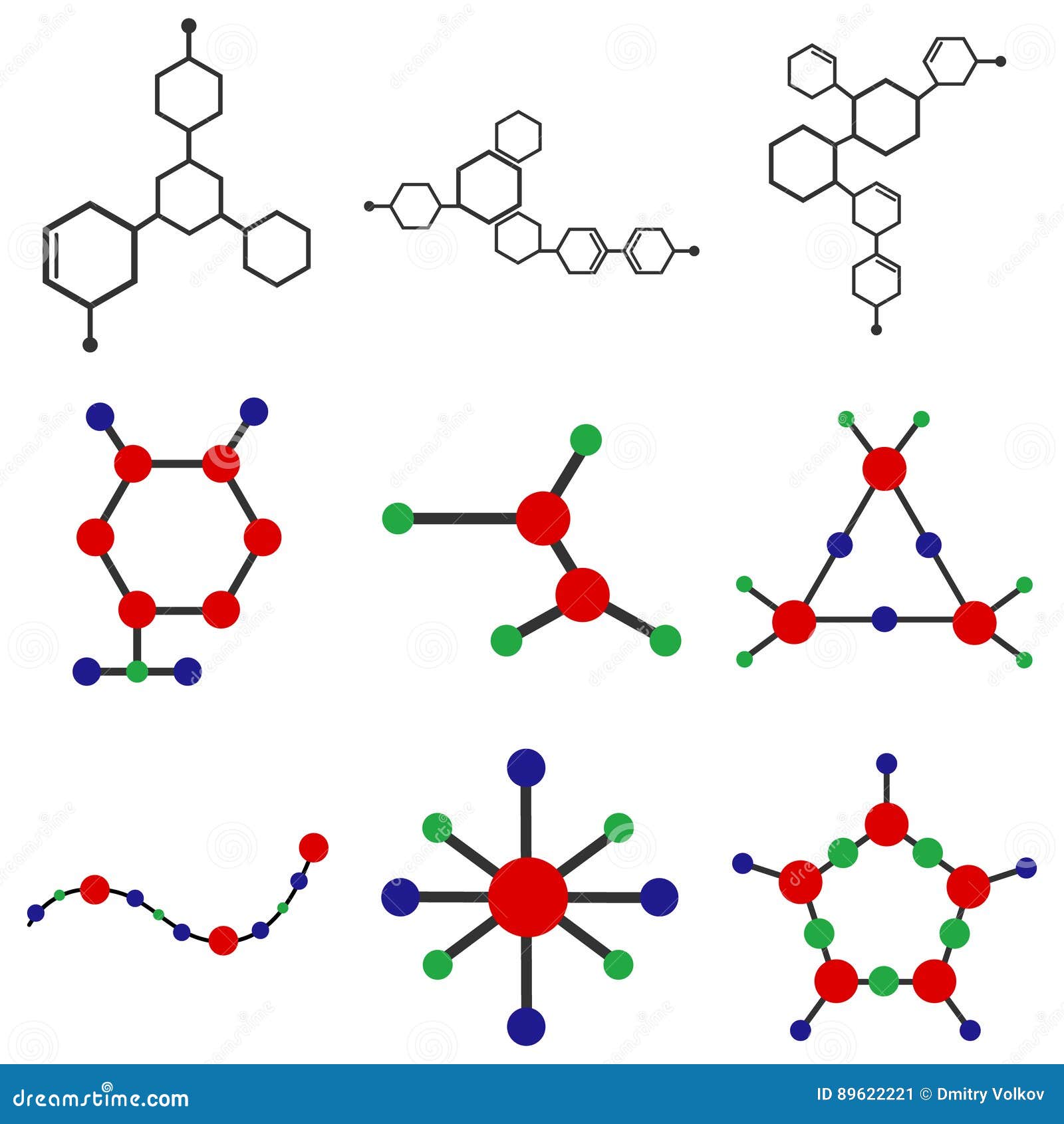 A Molecule, a Set of Molecules Stock Illustration - Illustration of ...