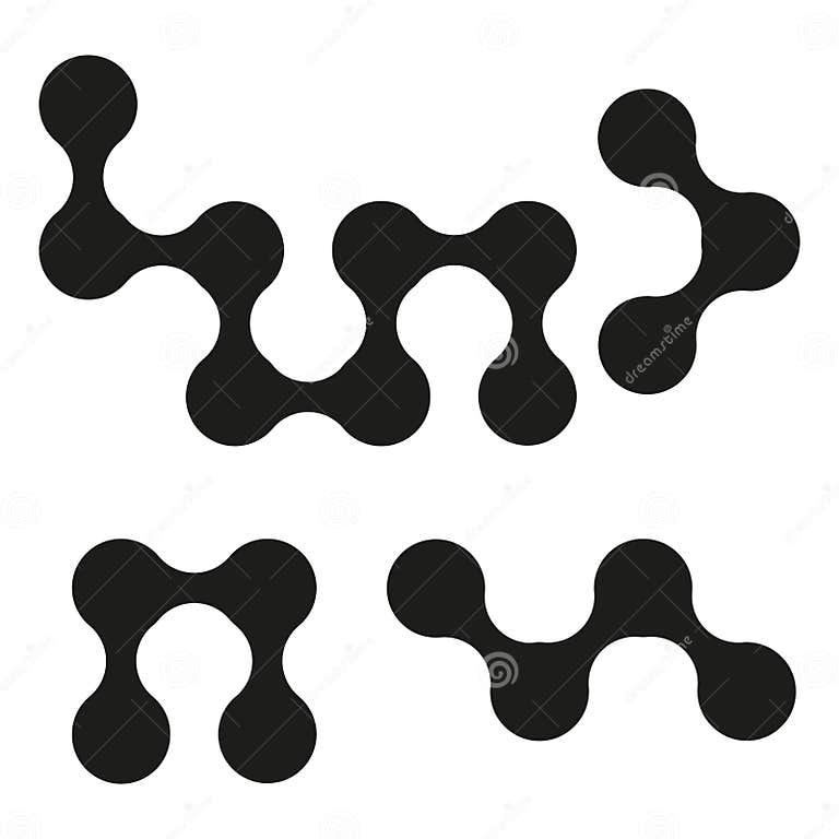 Molecule Shape Pattern. Abstract Connection Symbol. Linked Circles Icon ...