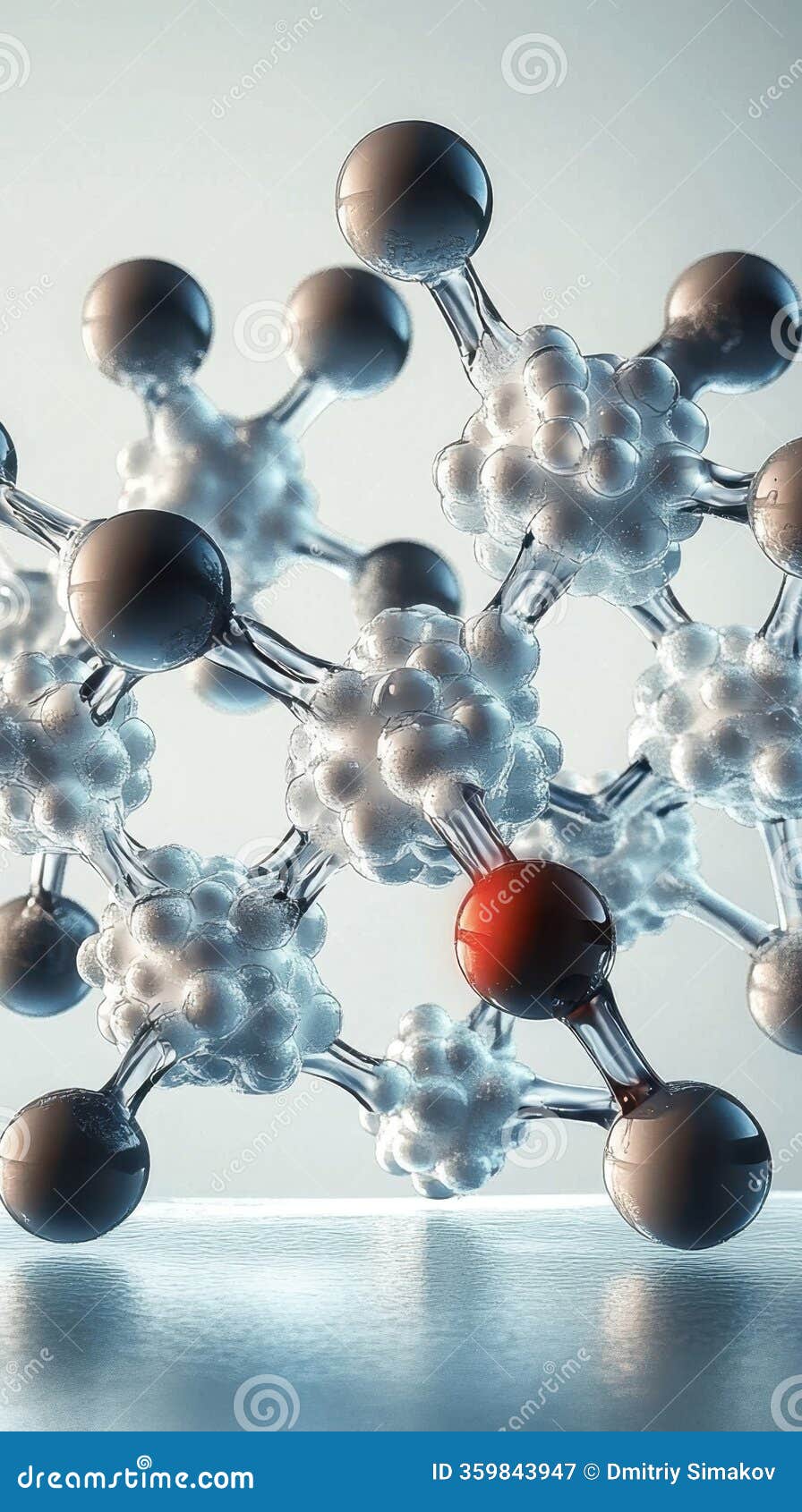 A Molecule is Shown with a Red Dot in the Middle Stock Illustration ...