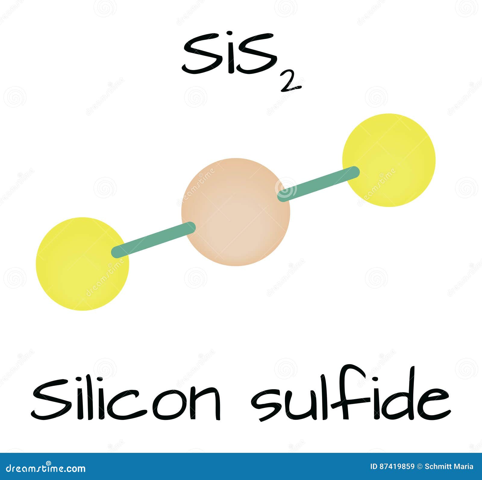 Molecule SiS2 Silicon Sulfide Stock Vector - Illustration of model ...