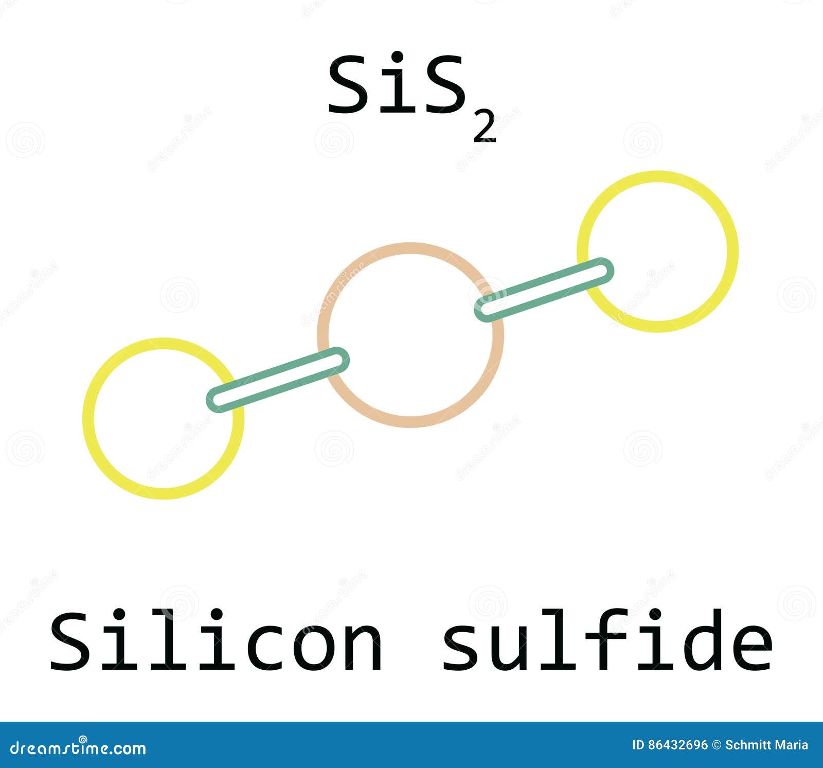 Molecule SiS2 Silicon Sulfide Stock Vector - Illustration of science ...