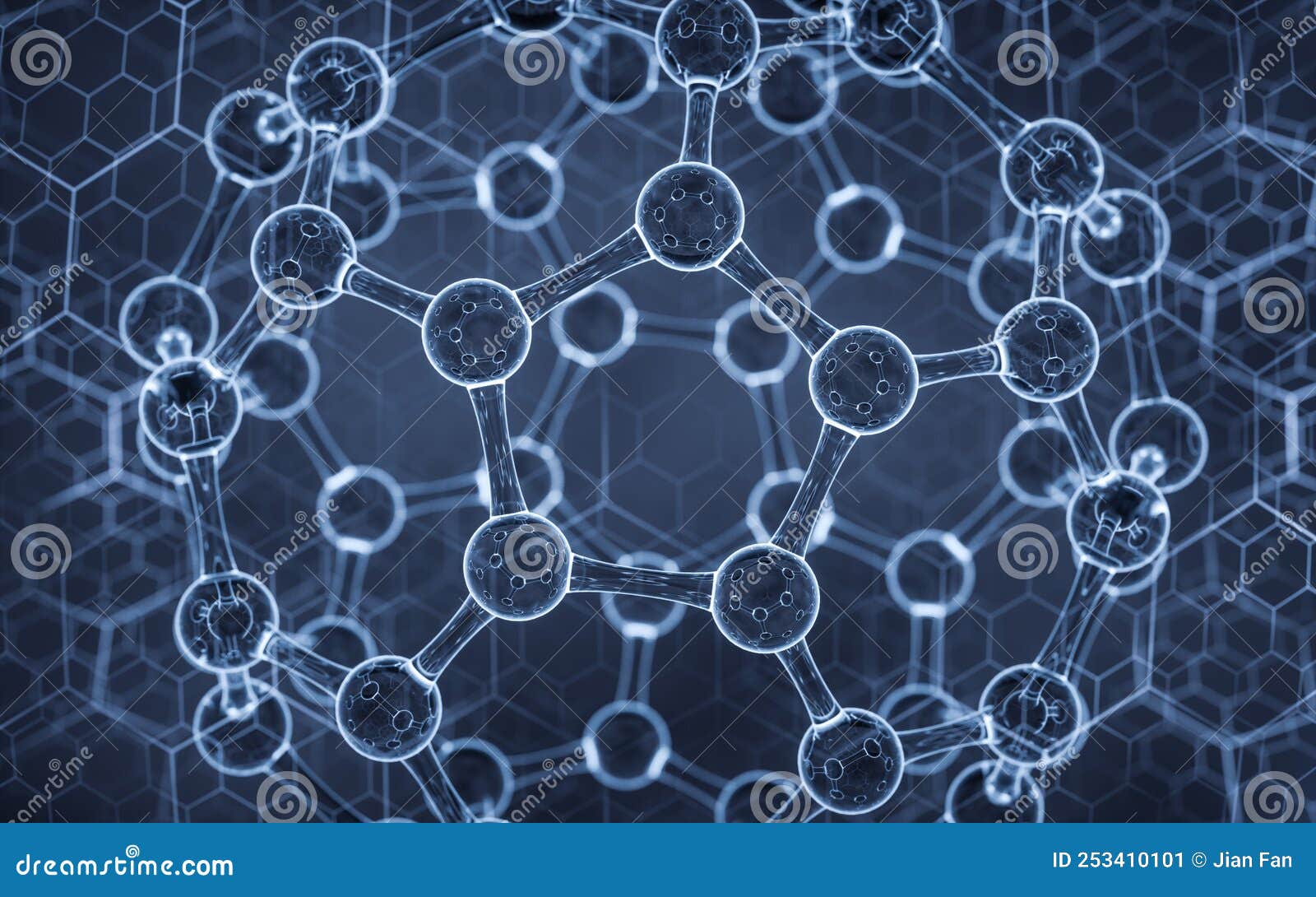 Molecule Sphere with Hexagon Pattern, 3d Rendering Stock Illustration ...