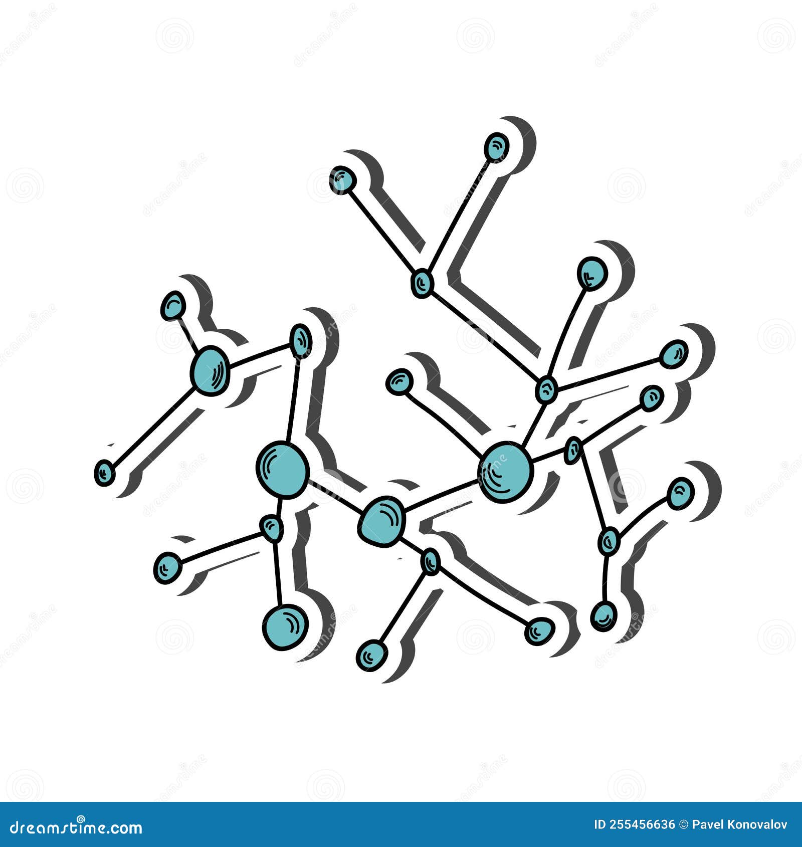 Molecule Sticker stock vector. Illustration of pattern - 255456636
