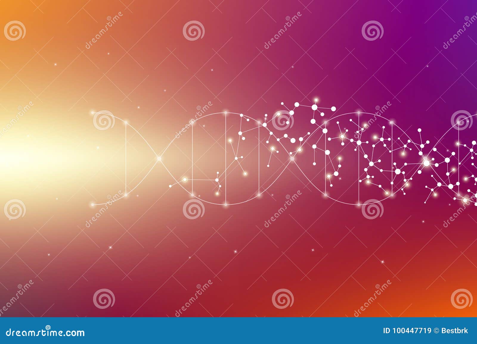 Molecule Structure Dna and Neurons, Connected Lines with Dots, Genetic ...