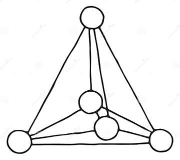 Molecule Structure Doodle. Chemical Study Drawn Symbol Stock Vector ...