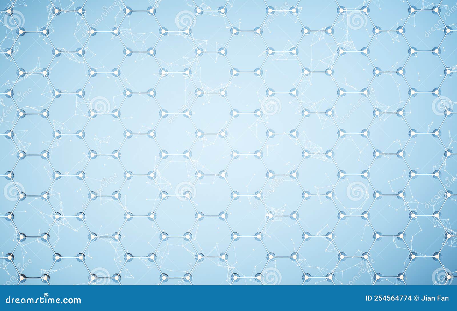 Molecule Structure with Hexagonal Shape, 3d Rendering Stock Illustration - Illustration of node ...