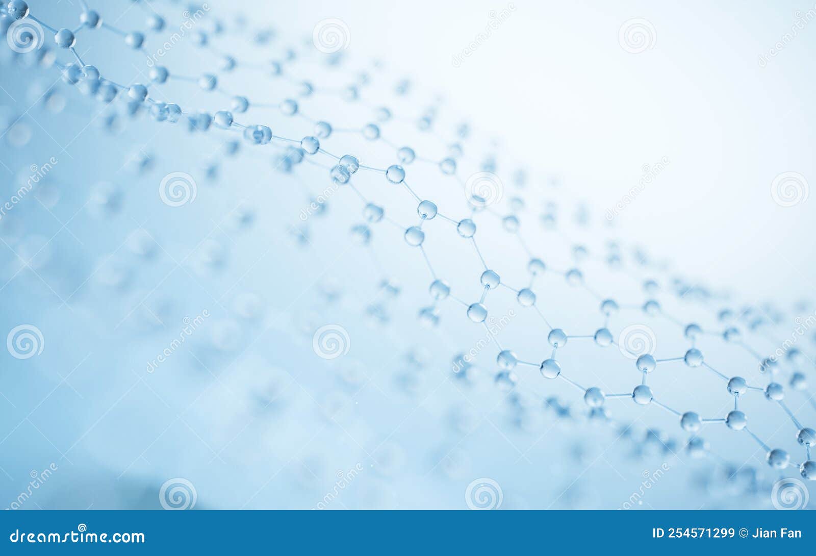 Molecule Structure with Hexagonal Shape, 3d Rendering Stock Illustration - Illustration of node ...