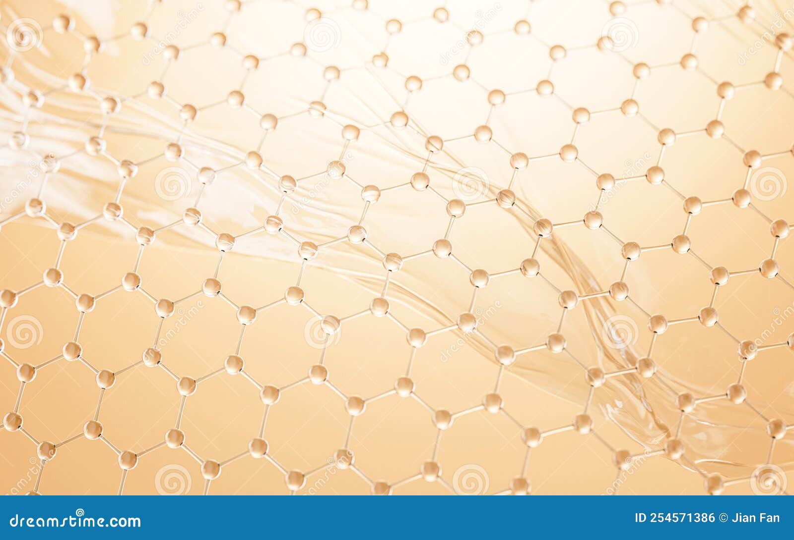 Molecule Structure with Hexagonal Shape, 3d Rendering Stock Illustration - Illustration of ...