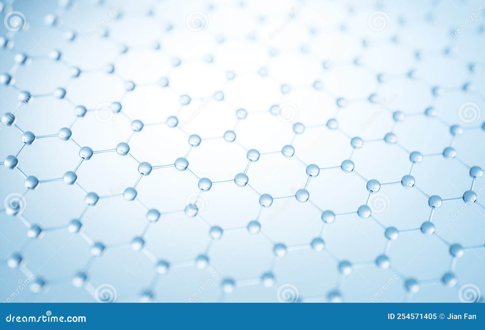 Molecule Structure with Hexagonal Shape, 3d Rendering Stock Illustration - Illustration of ...