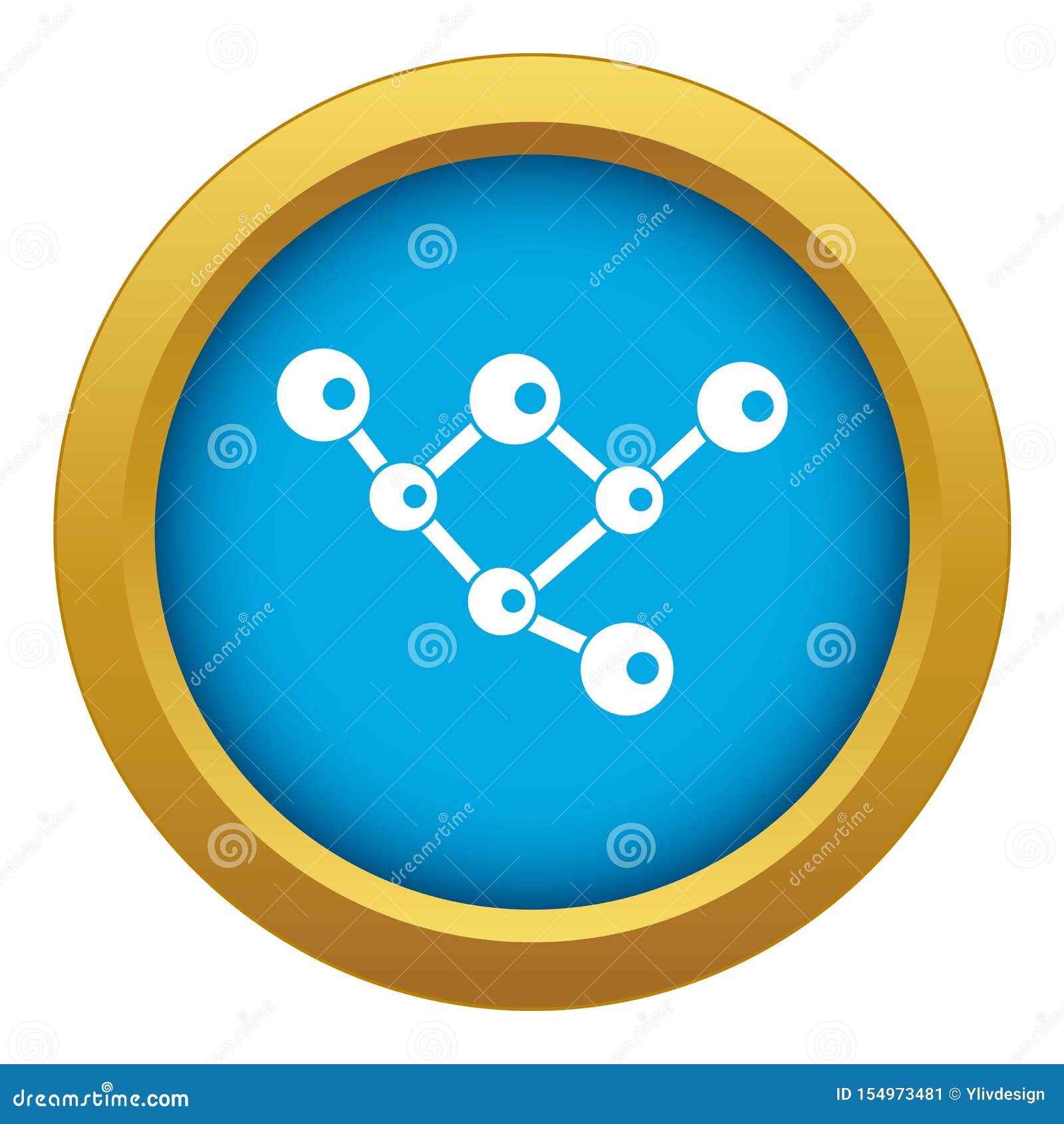 Molecule Structure Icon Blue Vector Isolated Stock Vector ...