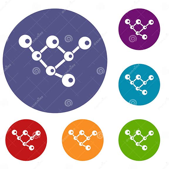 Molecule Structure Icons Set Stock Vector - Illustration of emblem ...