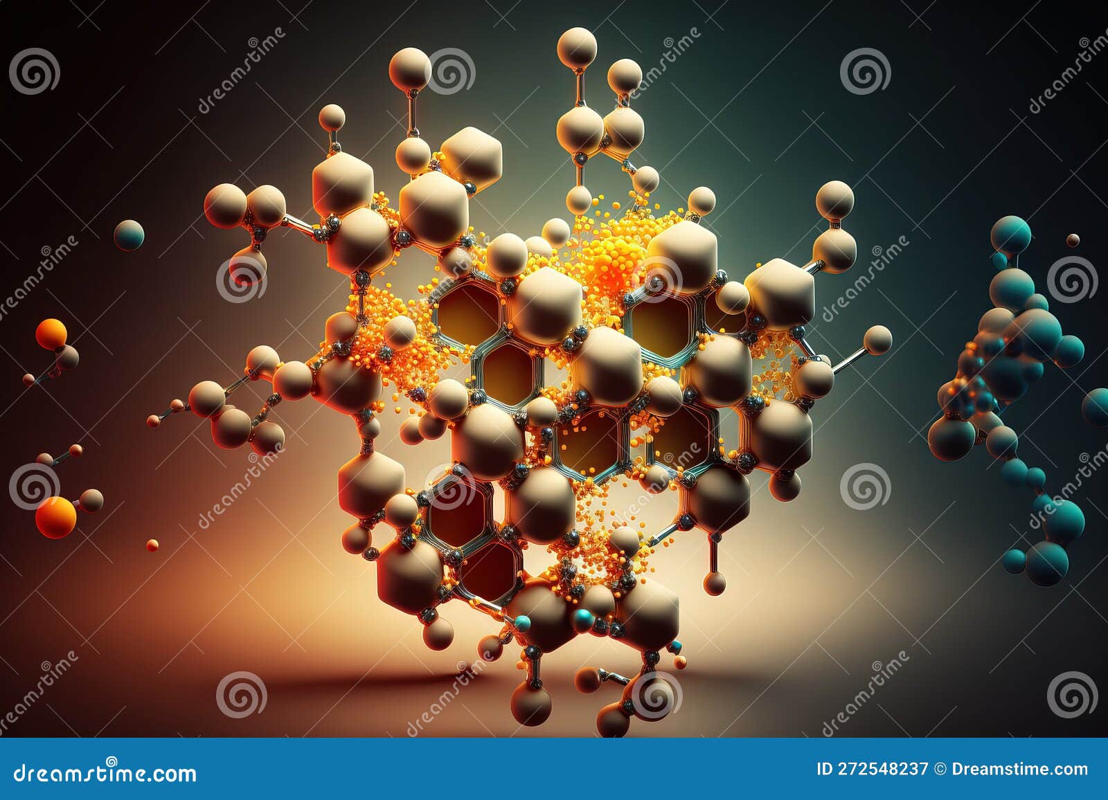 Molecule Structure and the Idea of Biotechnology Stock Illustration ...