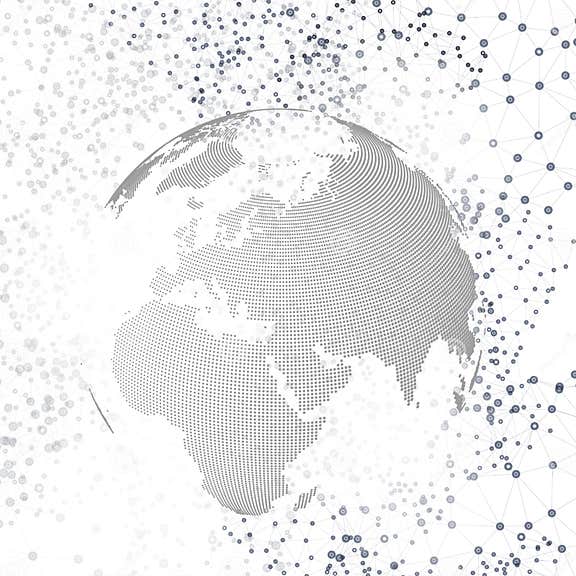 Molecule Structure Illustration with World Globe Stock Vector ...