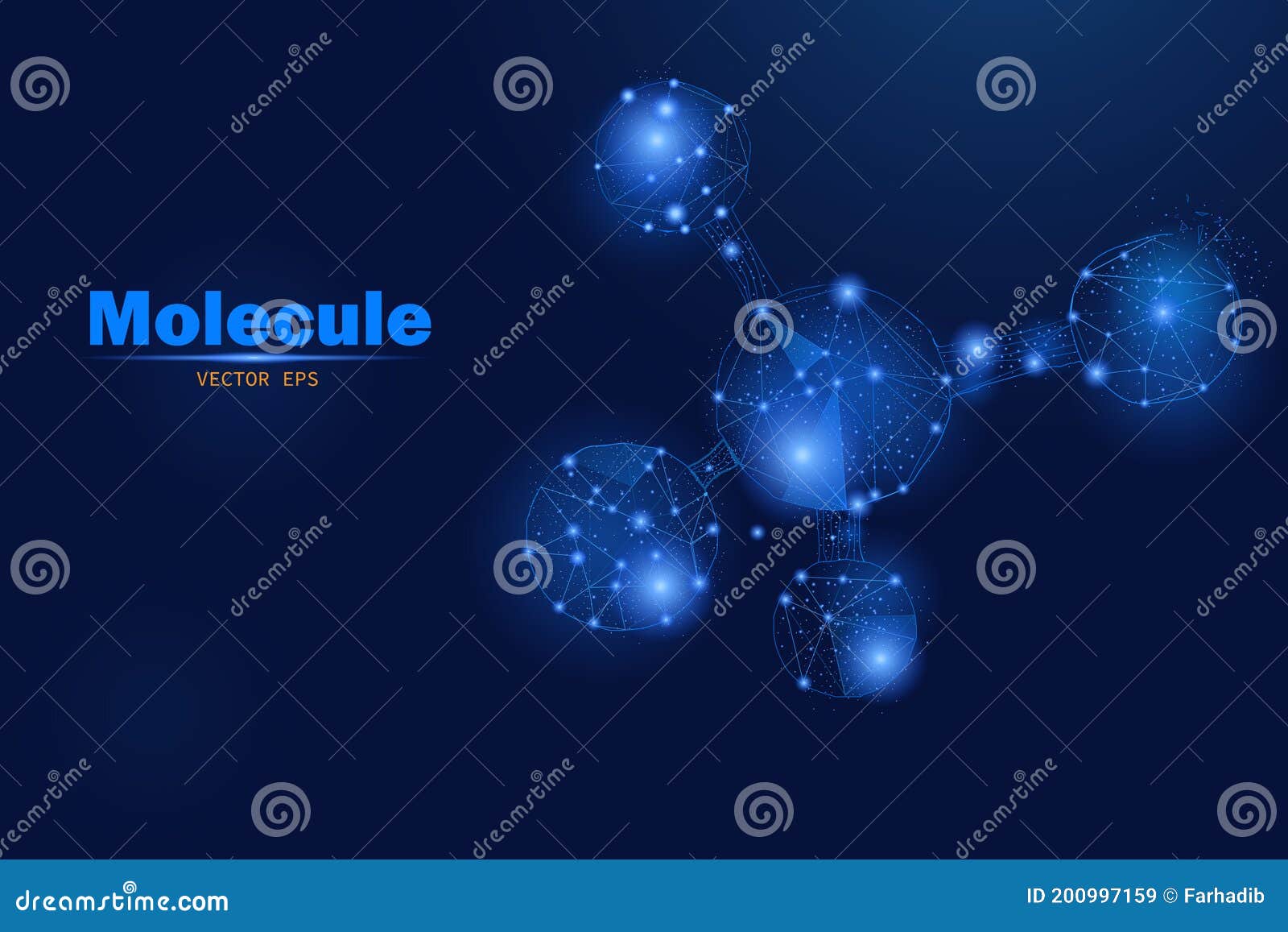 Molecule Structure. Low Poly Wireframe Stock Vector - Illustration of ...
