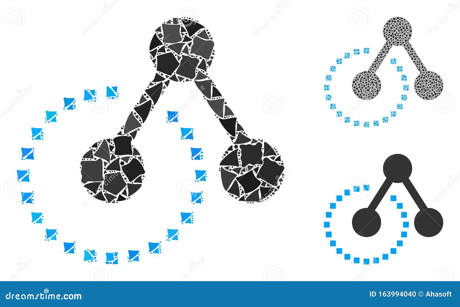 Molecule Structure Mosaic Icon of Abrupt Elements Stock Vector ...