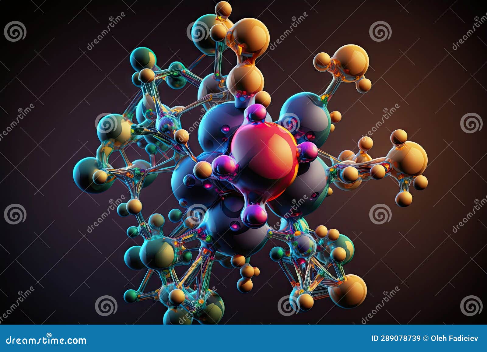 Molecule Structure Over Dark Background. Science and Medical Background ...