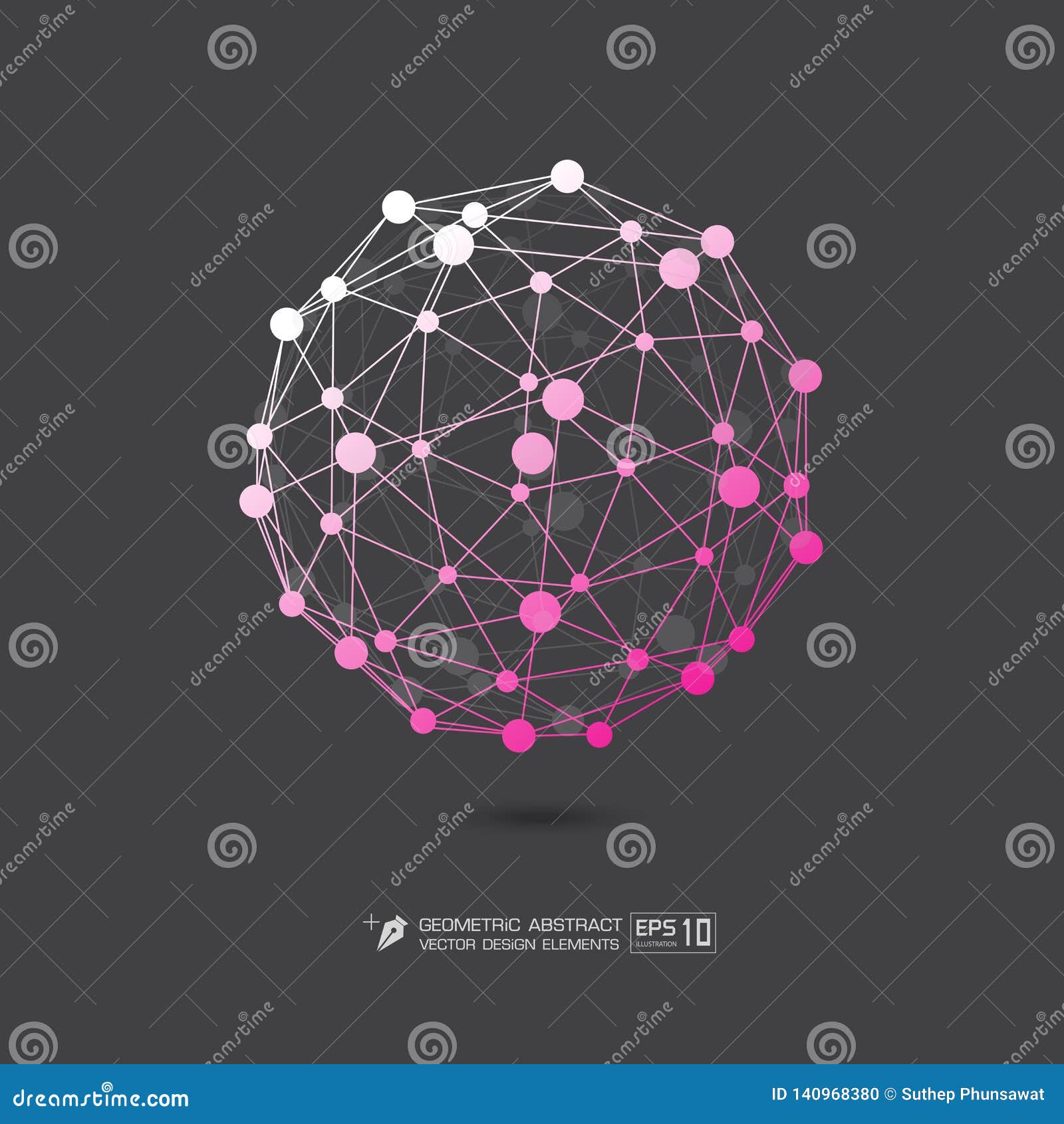 Molecule Structure Pink Color on Gray Background Vector EPS10 Format ...