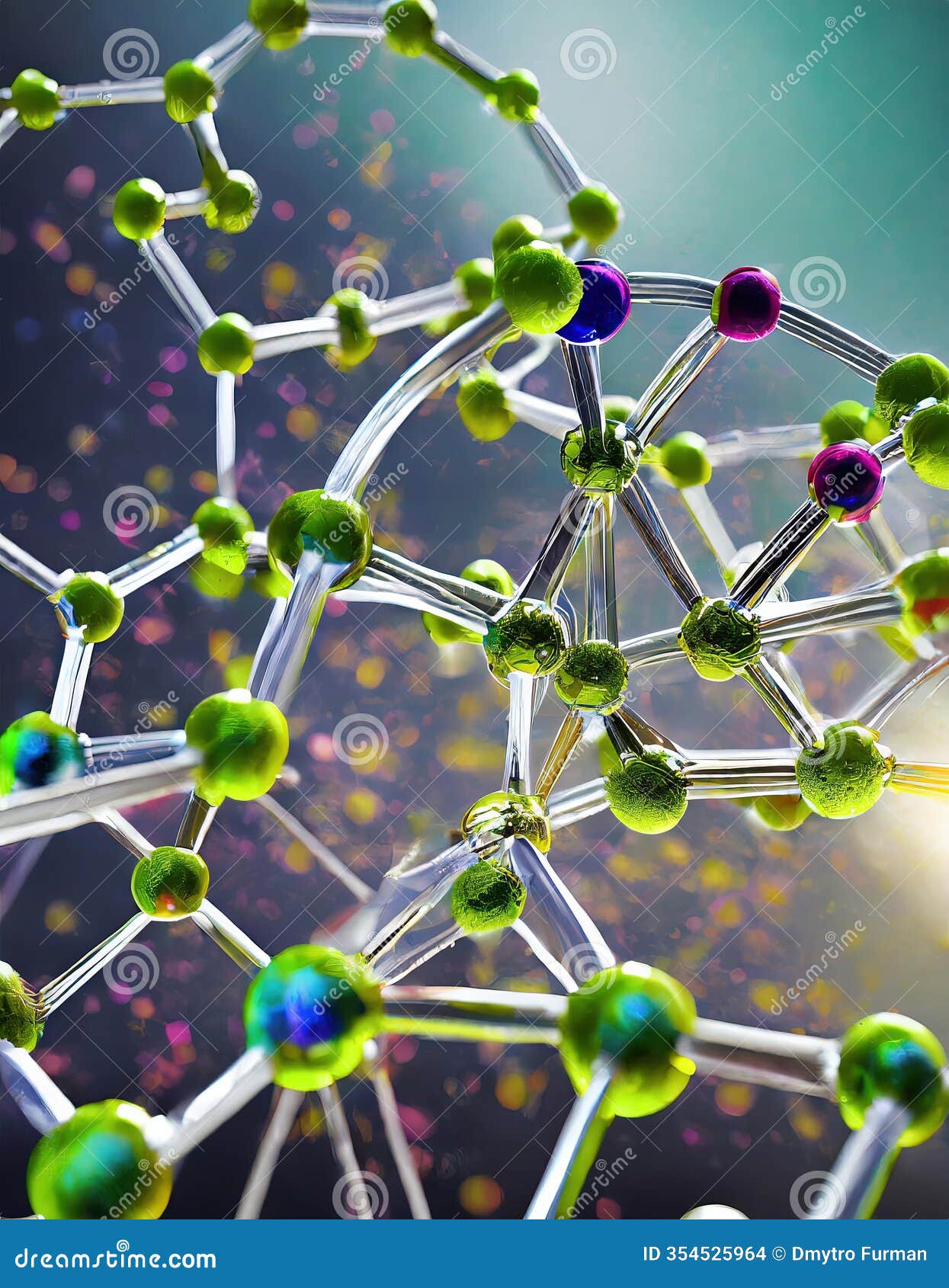 Molecule Structure Rotating on Dark Background with Other Molecules in ...