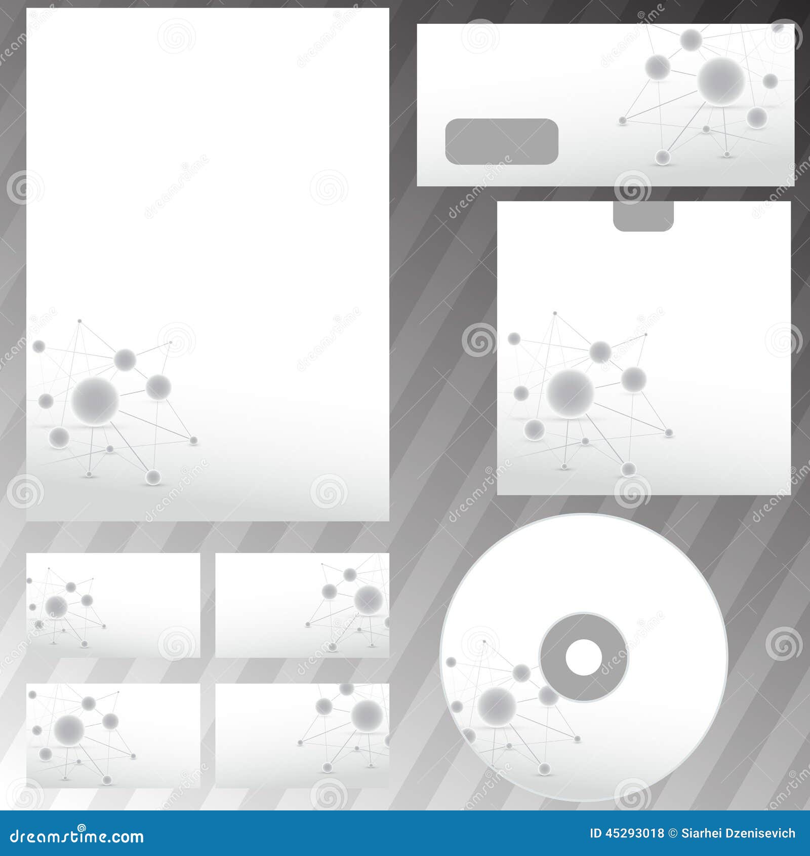 Molecule Structure Stationery Mock-up Set Stock Vector - Illustration ...