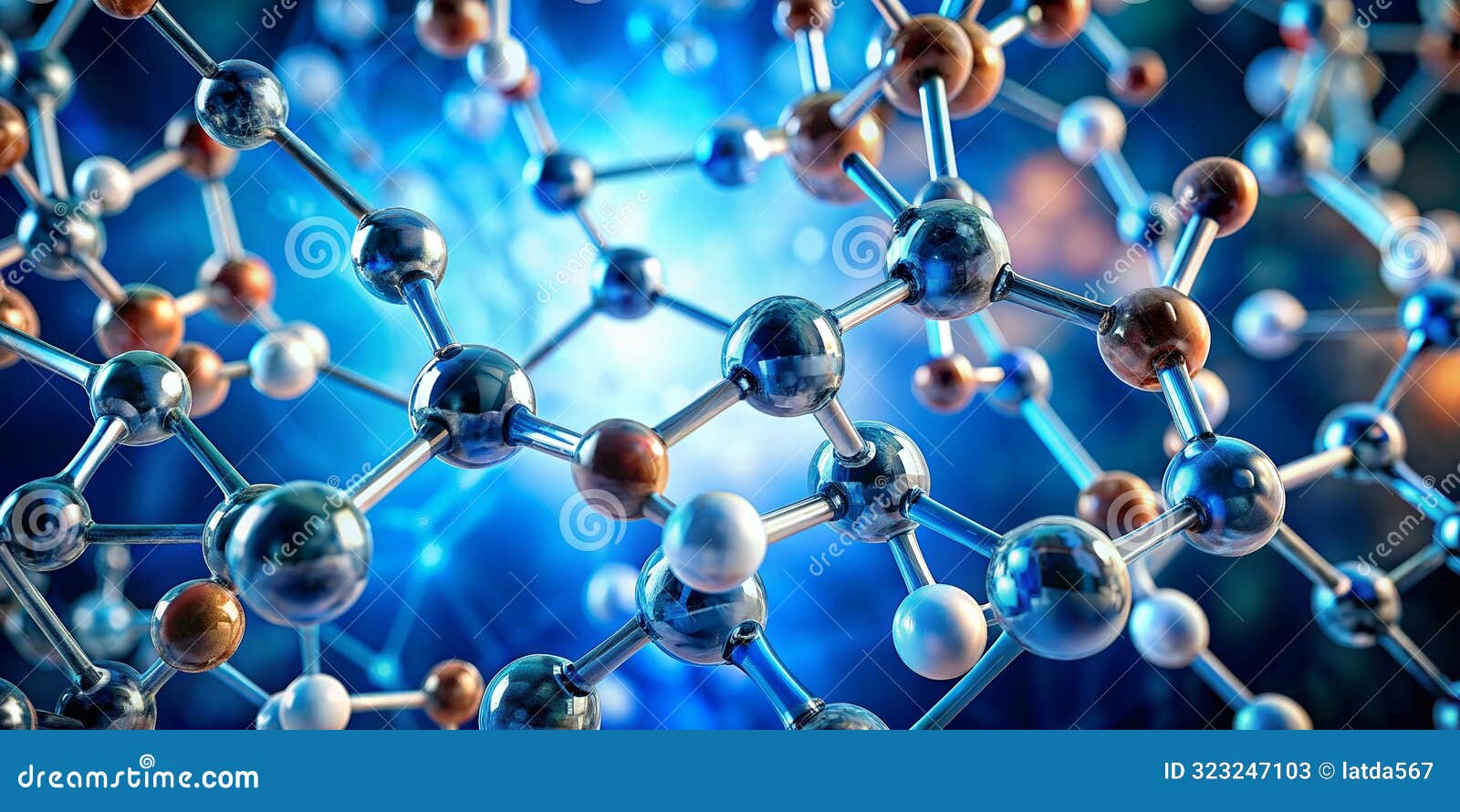 Molecule Structure Under Microscope Molecule or Atom in a Captivating ...