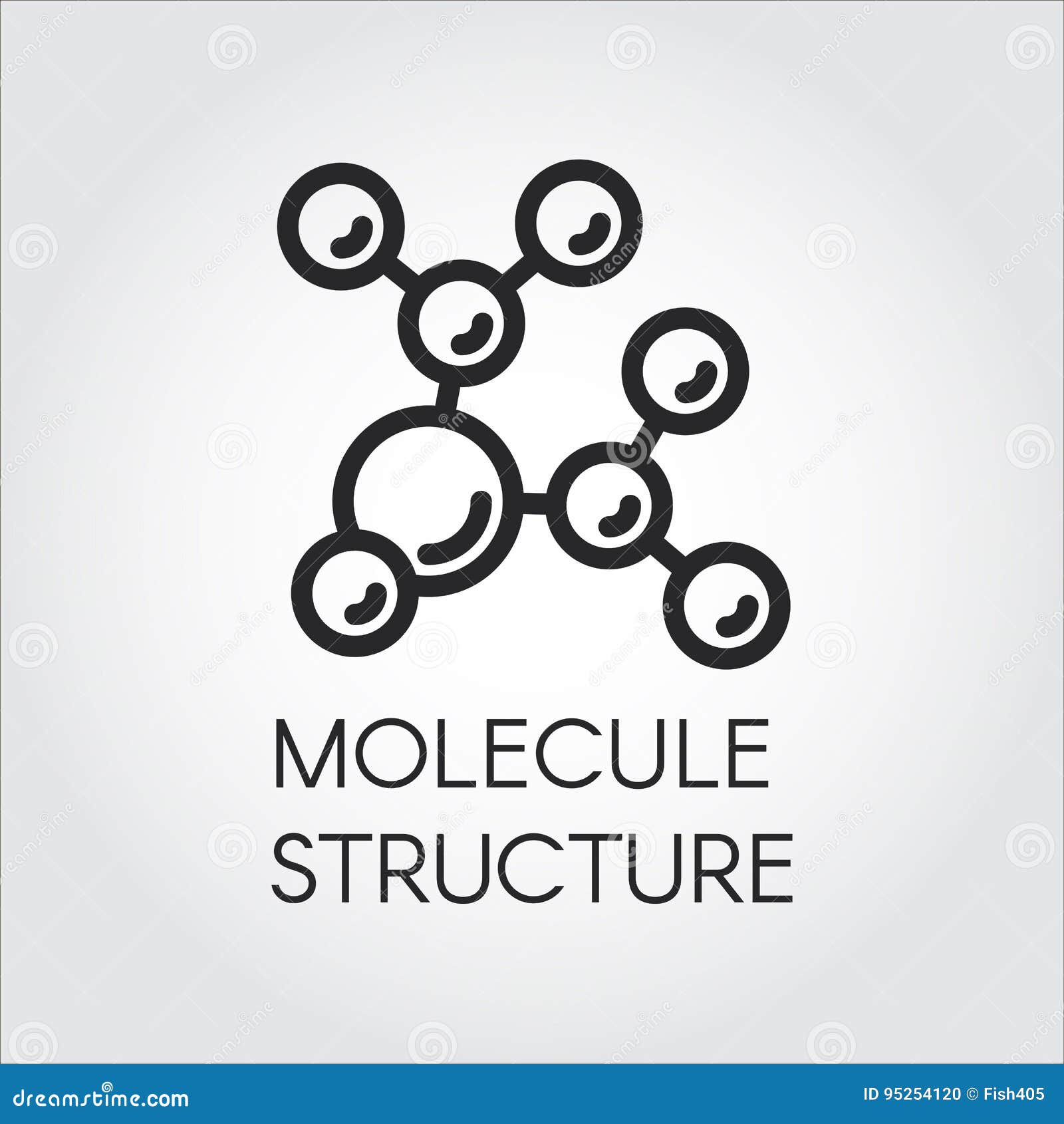 Molecule Stucture Linear Icon. Label of Chemical Compound for ...