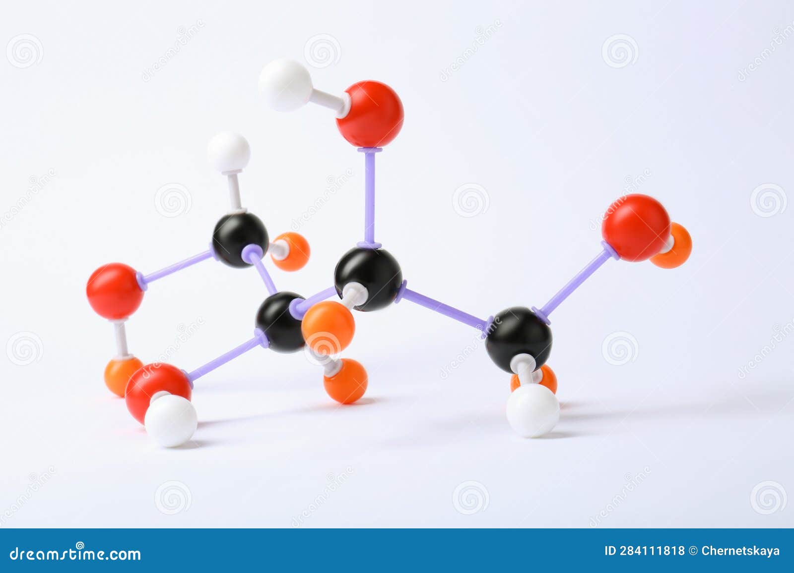 Molecule of Sugar on White Background. Chemical Model Stock Photo ...