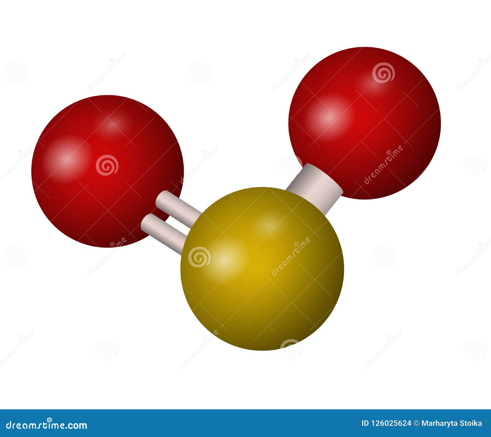 A Molecule of Sulfur Dioxide. Stock Vector - Illustration of ...