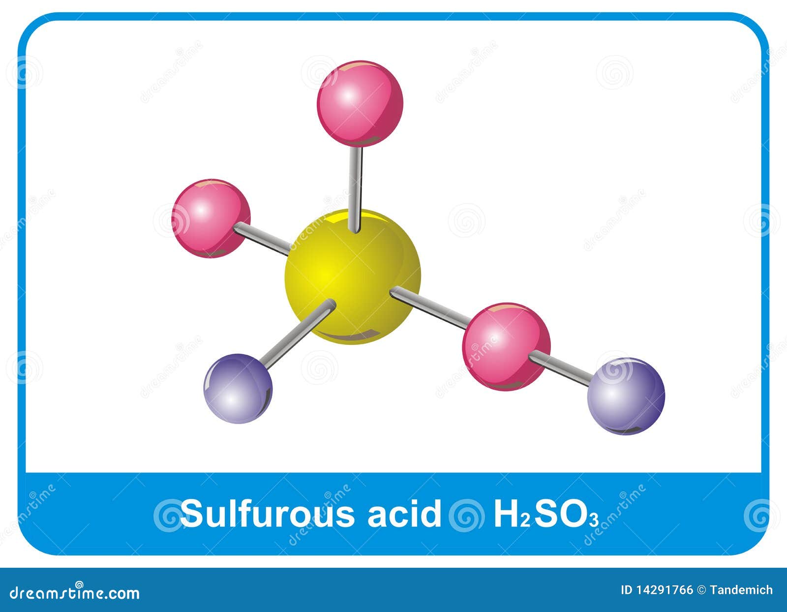 Molecule of Sulfurous Acid stock illustration. Illustration of physics ...