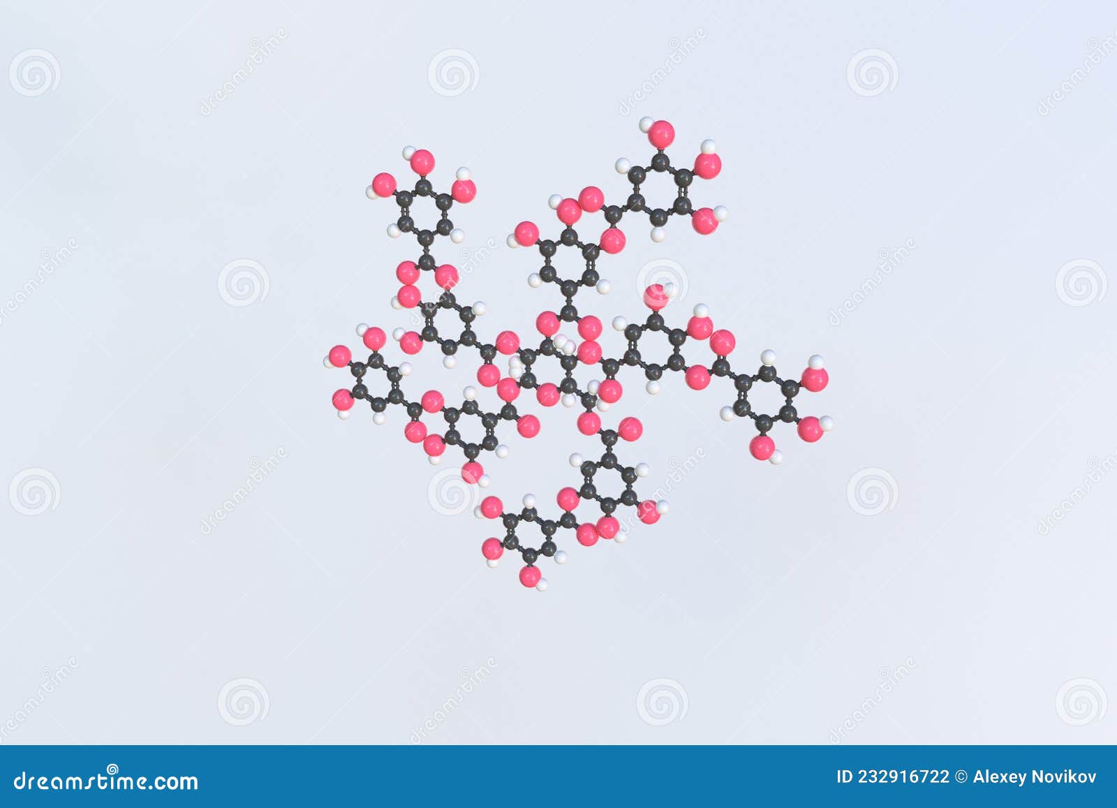 Molecule of Tannin, Isolated Molecular Model. 3D Rendering Stock ...