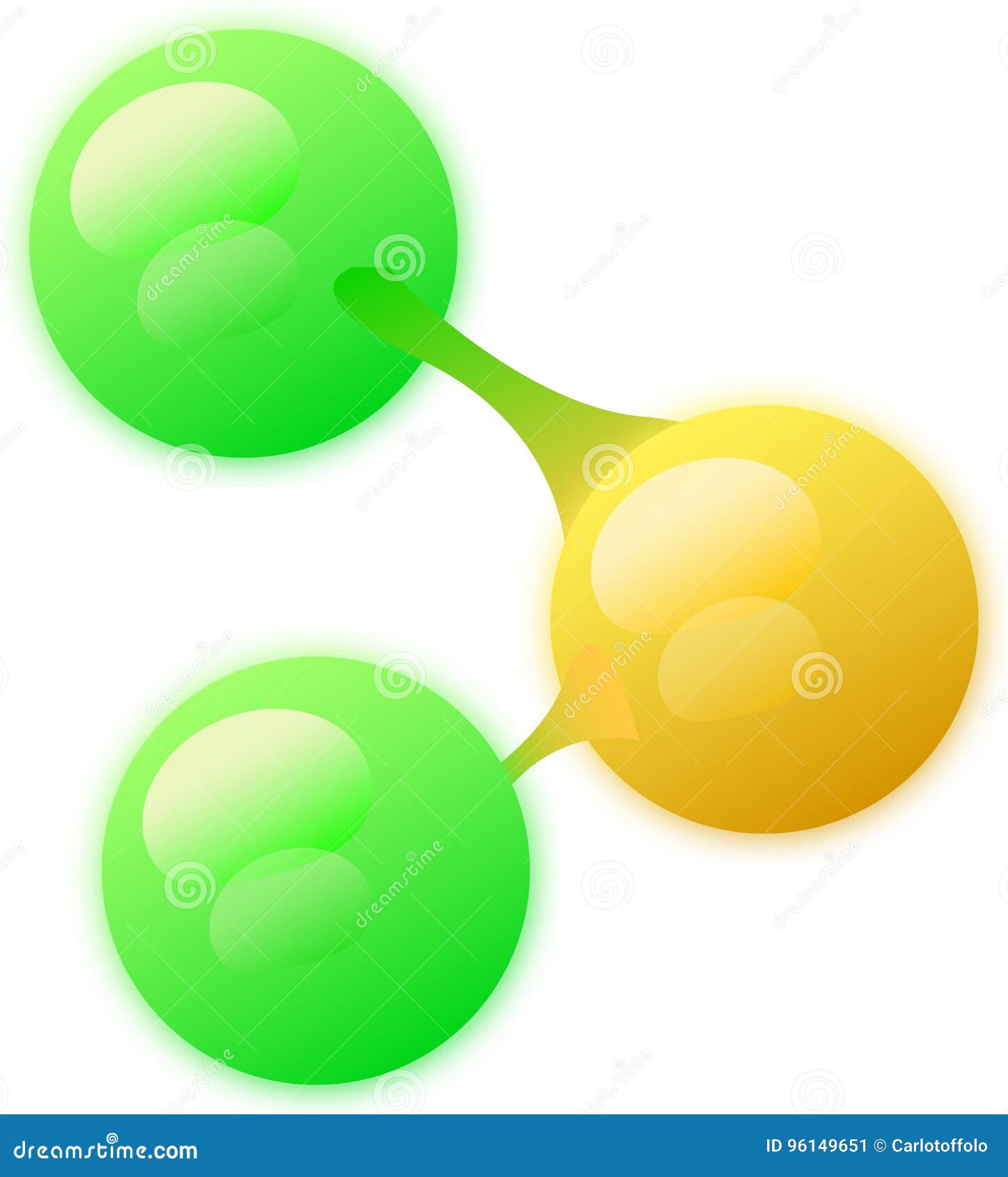 Molecule with three atoms stock vector. Illustration of icon - 96149651