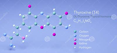 Molecule Thyroxine, Molecular Structures, Thyroid Hormone 3d Model ...