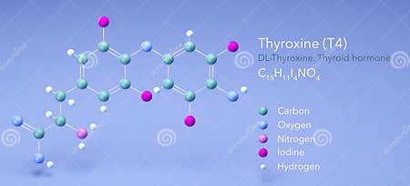 Molecule Thyroxine, Molecular Structures, Thyroid Hormone 3d Model ...