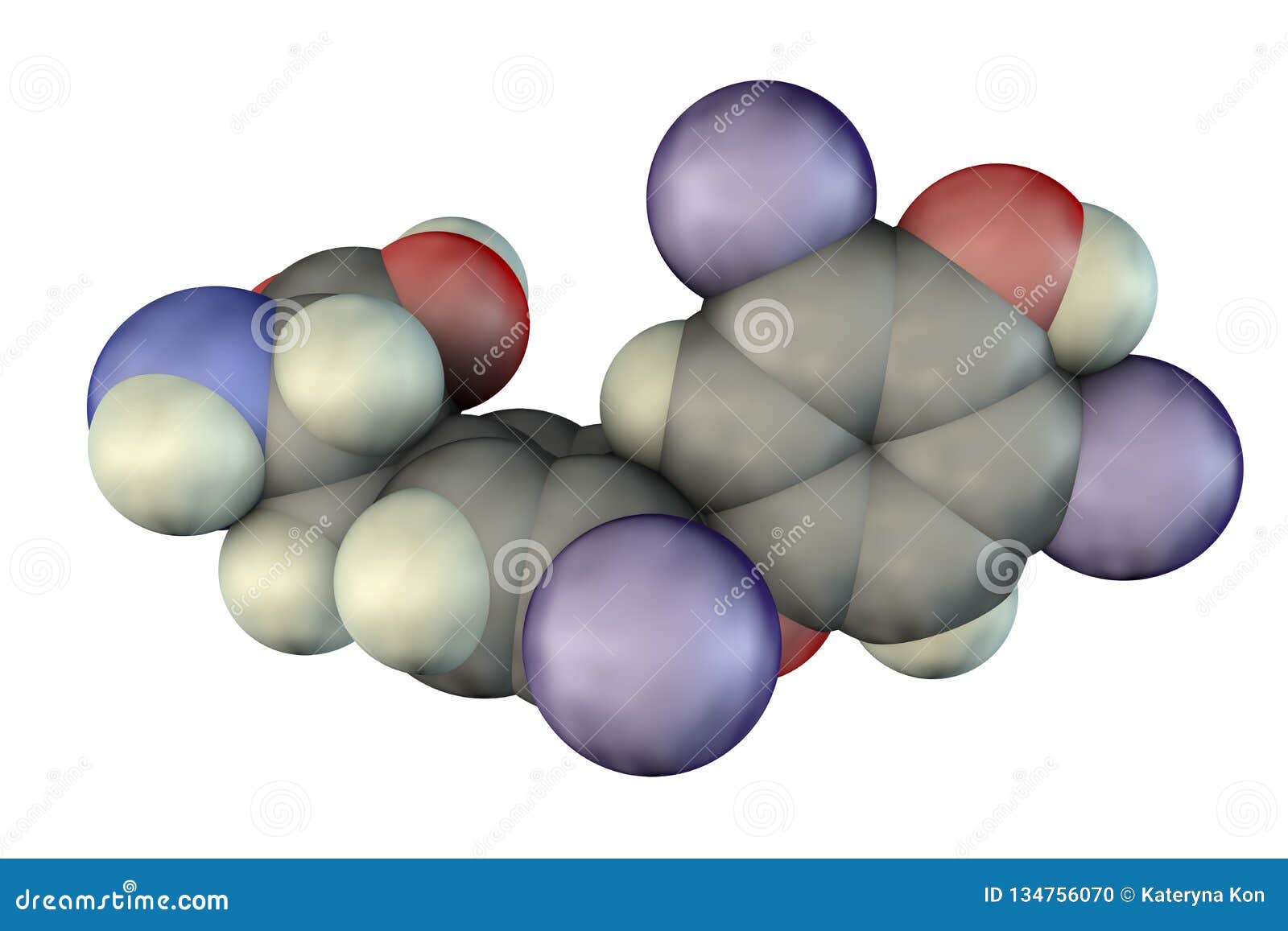 Molecule of Thyroxine, a Thyroid Hormone Stock Illustration ...