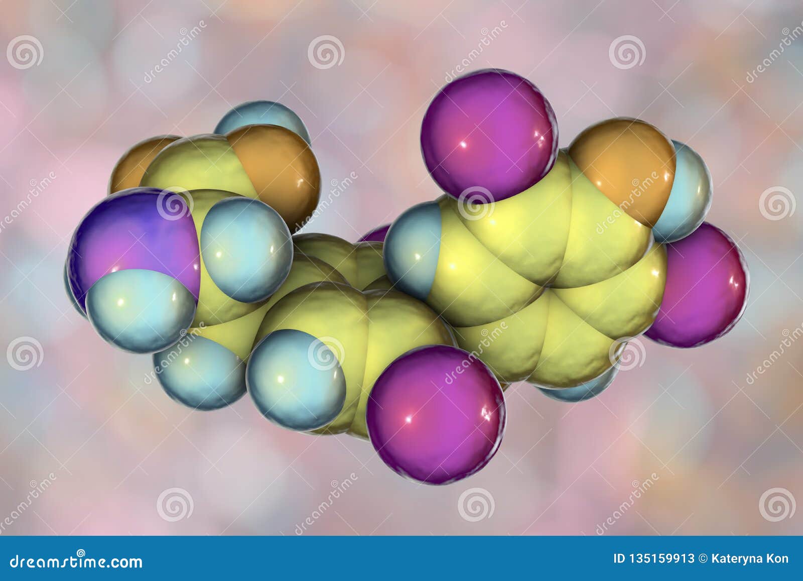 Molecule Thyroxine, Molecular Structures, Thyroid Hormone 3d Model ...