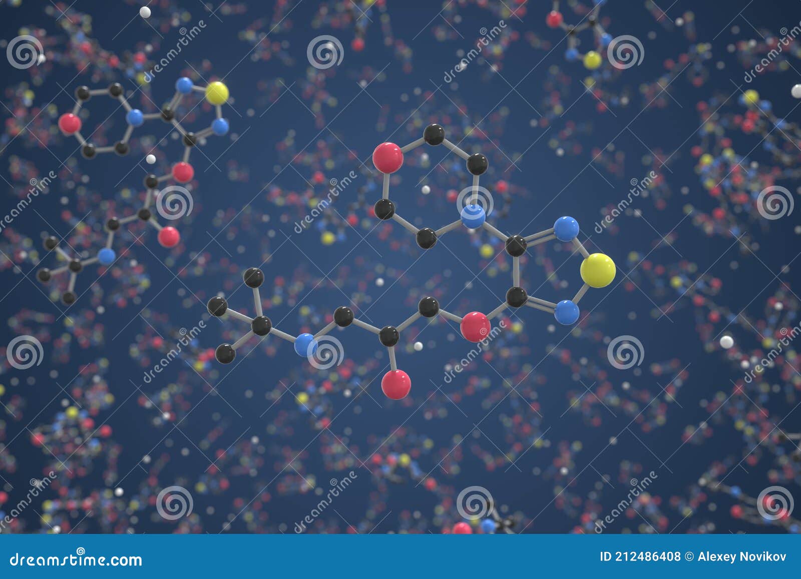 Molecule of Timolol. Molecular Model, Science Related 3d Rendering ...